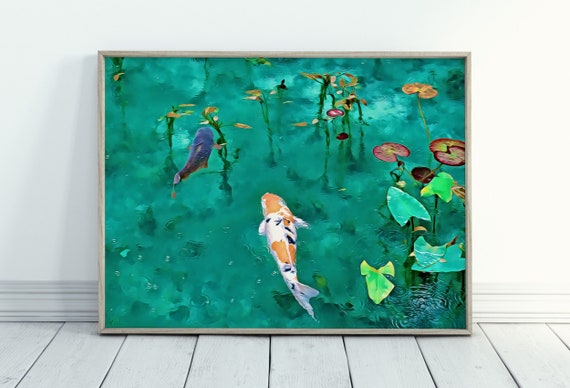 Koi Fish Print. Instant Download Digital Koi Fish Painting. - Etsy