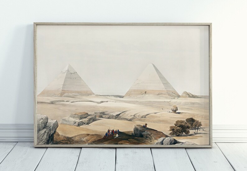 Ancient Egyptian Wall Art. Pyramids of Giza Vintage Landscape. - Etsy