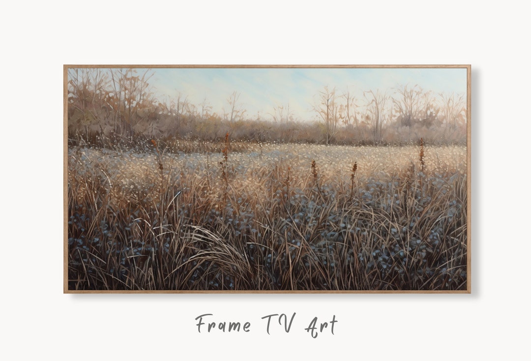 Samsung Frame TV Art 4K Vintage Natur Landschaft Ölgemälde. Wildblumen ...