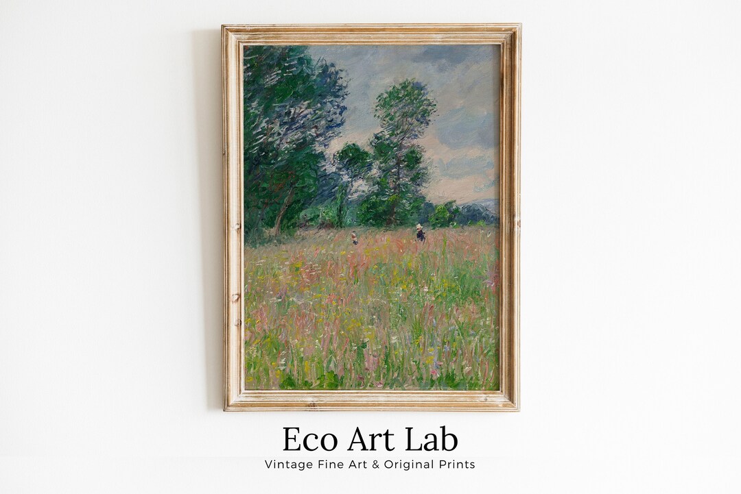 Flowering Meadow Claude Monet Painting. Famous Monet Art. Instant ...