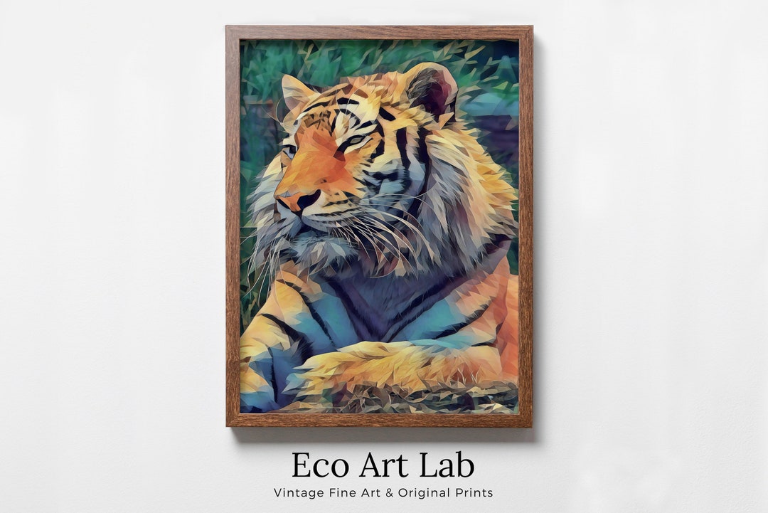 Resting Tiger Wall Art Print, Year of the Tiger Printable Wall Art ...