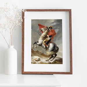 Napoleon Bonaparte Crossing the Alps. Red Cape Version. Famous ...