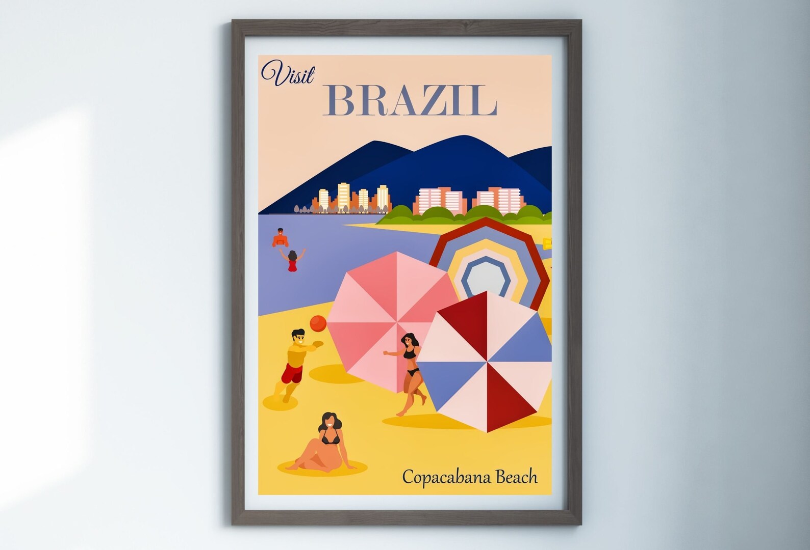 Brazil Travel Poster Printable Wall Art Retro Travel Poster - Etsy