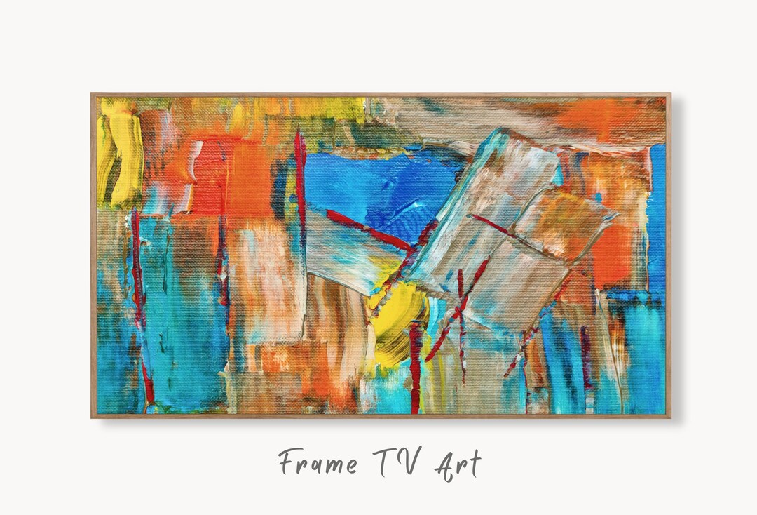 Bold Modern Abstract Painting Frame TV Art. Digital Download, Digital ...