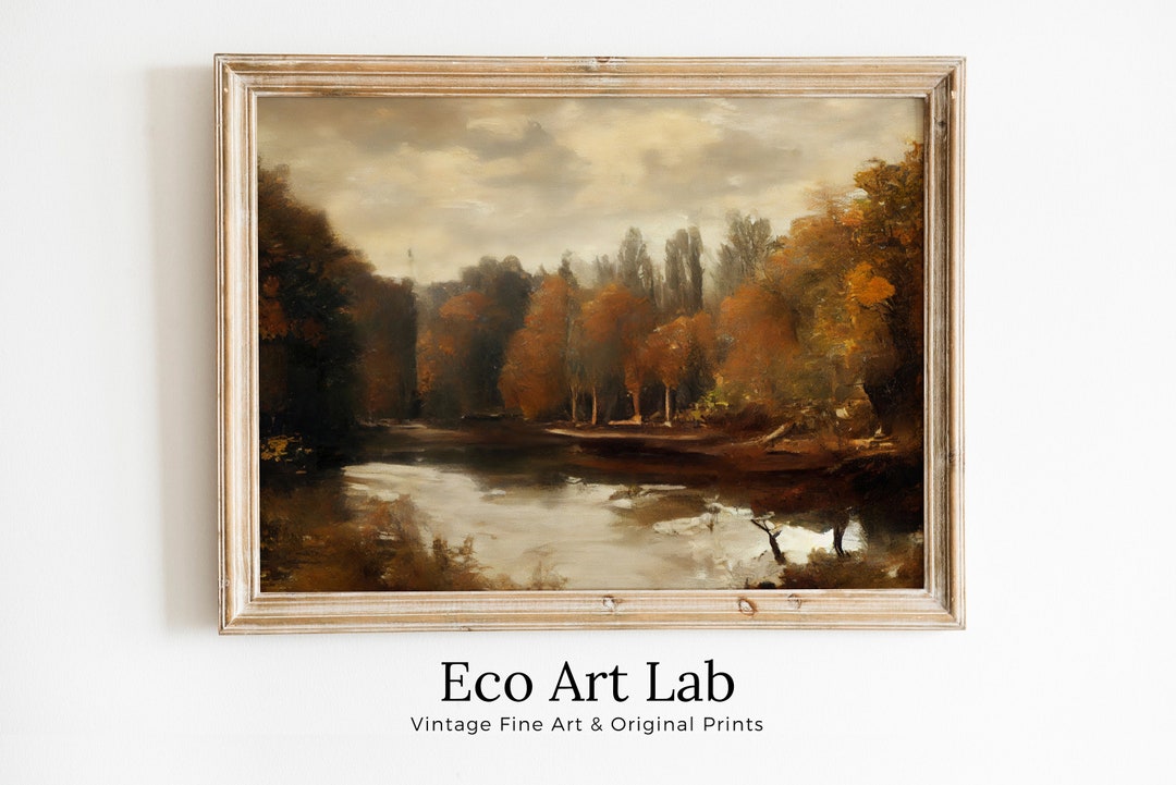 Fall Art Muted Colors Rustic Autumn Landscape Printable Painting ...