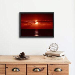 Red Sunset Wall Art Print. Instant Download Boho Abstract Sunset Poster ...