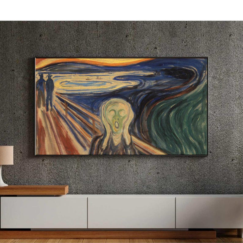 The Scream, Munch Painting for Frame TV - Moody Wall Art Vintage Home ...