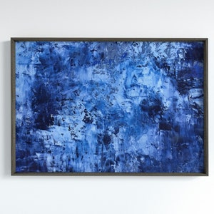 Blue Modern Wall Texture Abstract Digital Painting. Minimalist Decor ...