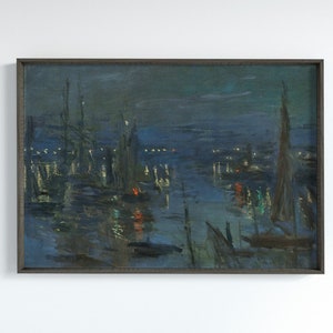 Claude Monet Le Havre Harbor in the Evening Famous Painting. Instant ...