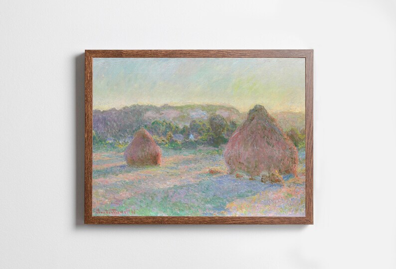 Claude Monet Stacks of Wheat Painting Famous Monet Art. Instant ...