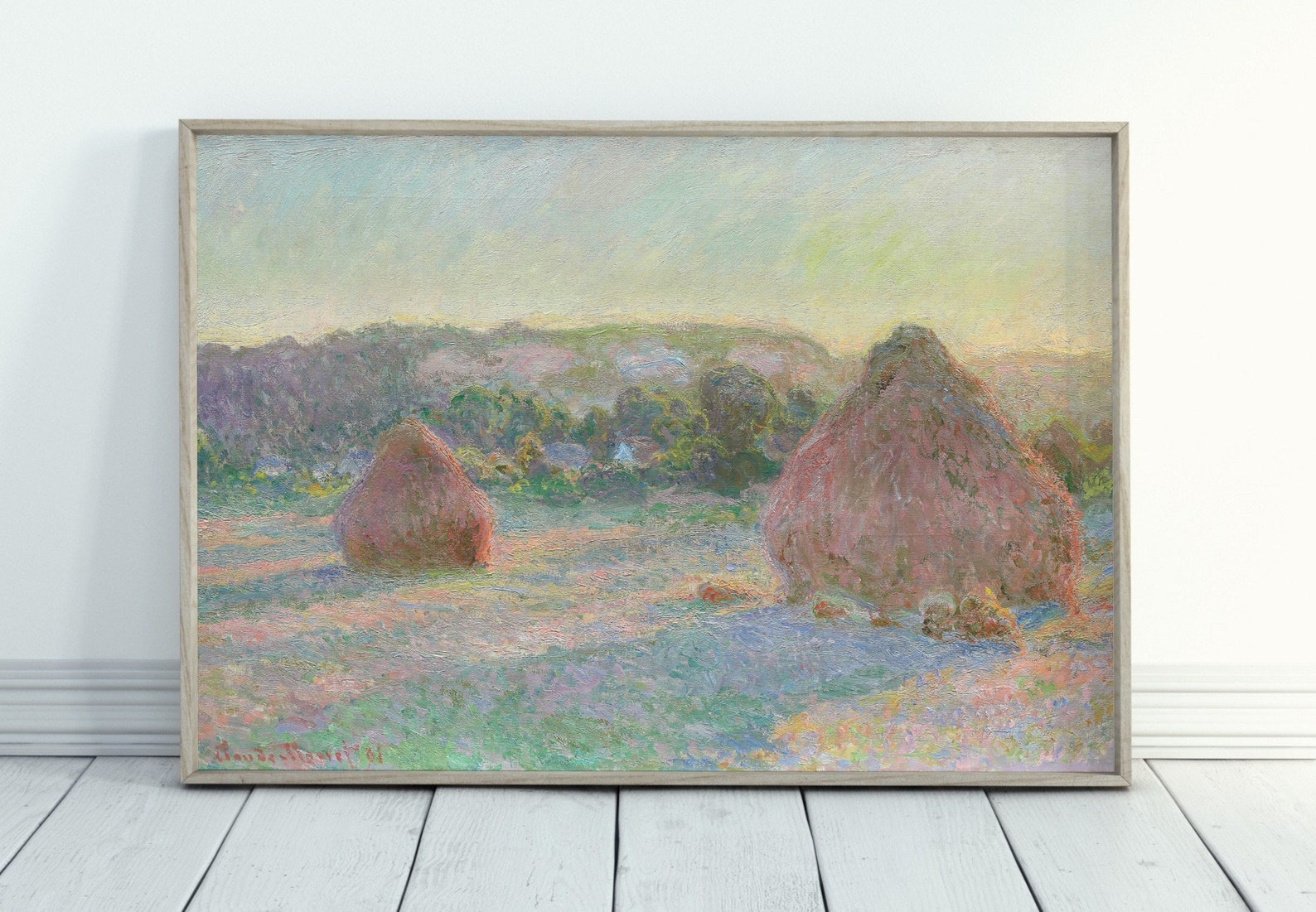Claude Monet Stacks of Wheat Painting Famous Monet Art. - Etsy