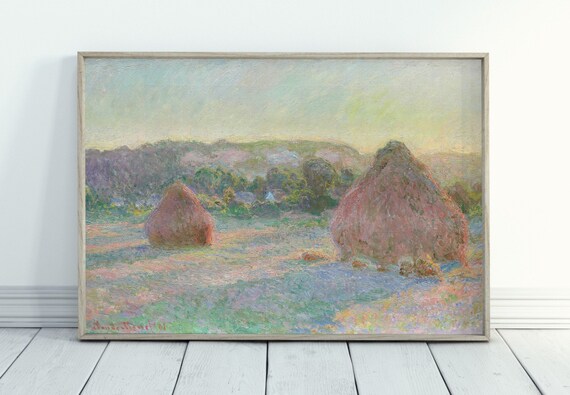 Claude Monet Stacks of Wheat Painting Famous Monet Art. - Etsy