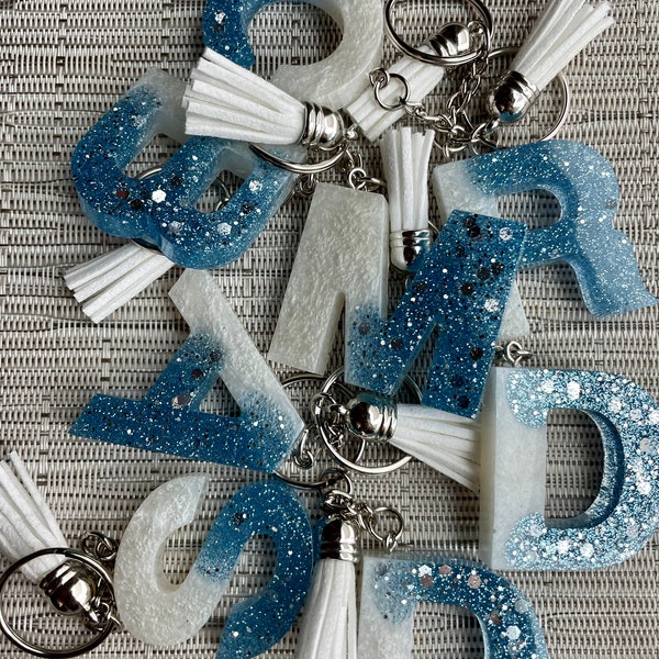 Initial Keychain - Etsy