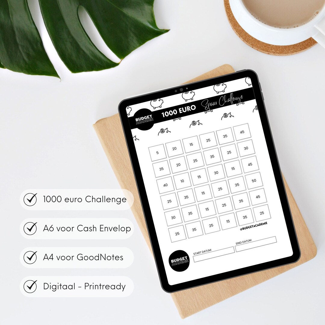 1000 Euro Savings Challenge Savings Tracker INSTANT - Etsy