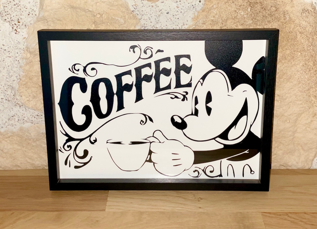 Mickey Coffee Disney Handmade Framed Poster - Etsy