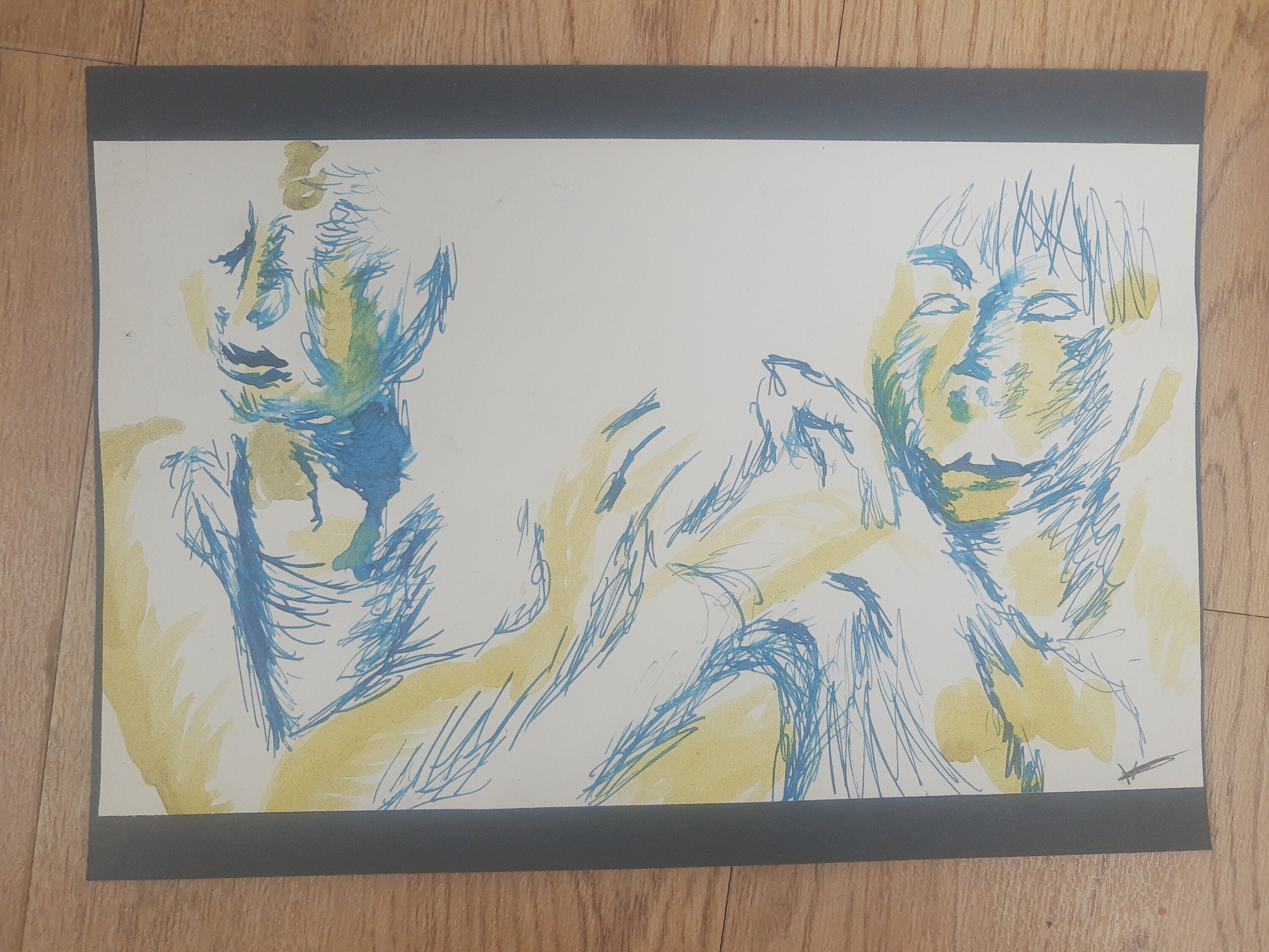 Painting Apart Together Ink line art life drawing A4 Art & Collectibles ...