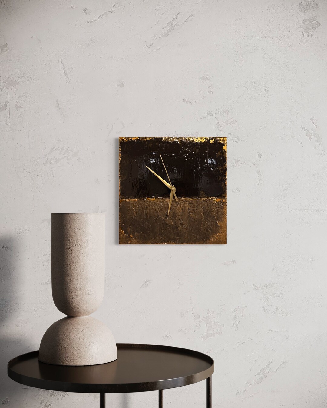 Texture Wall Clock Modern Wall Clock 3-dimensional Wall Clock Black ...