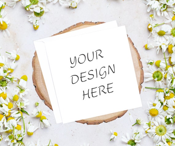 Square Card Greeting Card Mockup Square Card Mockup Card | Etsy