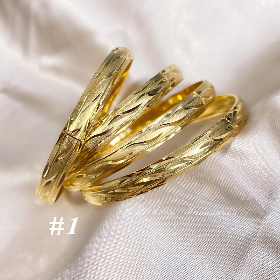 Women Bangles, 18k Gold Plated Stackable Bangles Set for Women ...