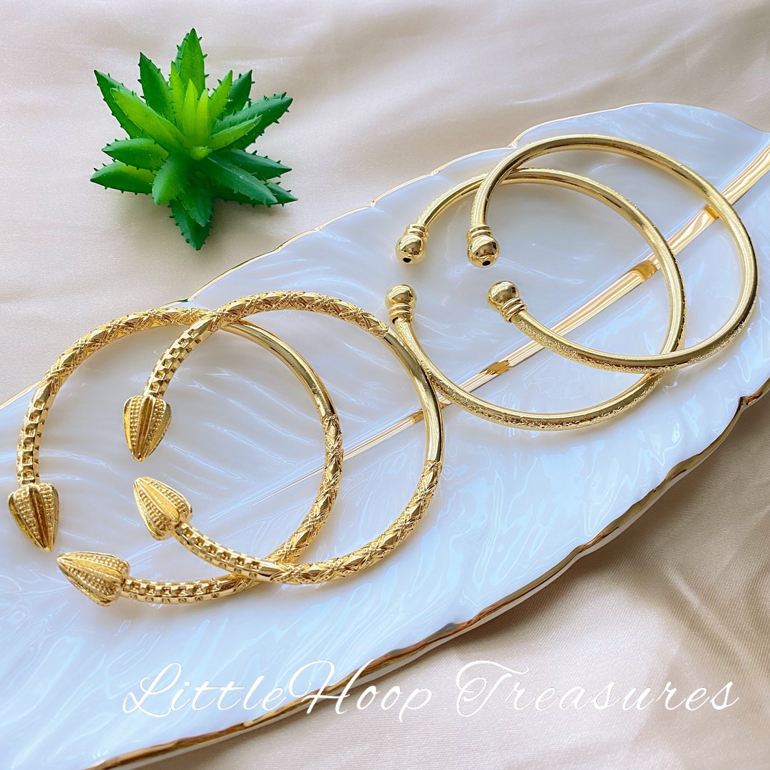 Women 24K Gold Plated Bangle | Adjustable Women Bracelet | Gold Women ...