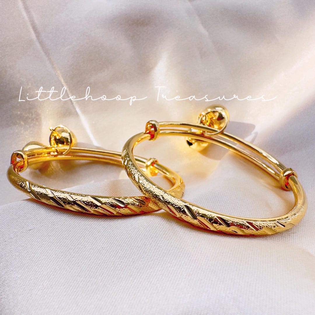 Baby Gold Bangles, Gold Baby Bracelets, Toddler Bangles, Baby Gold ...