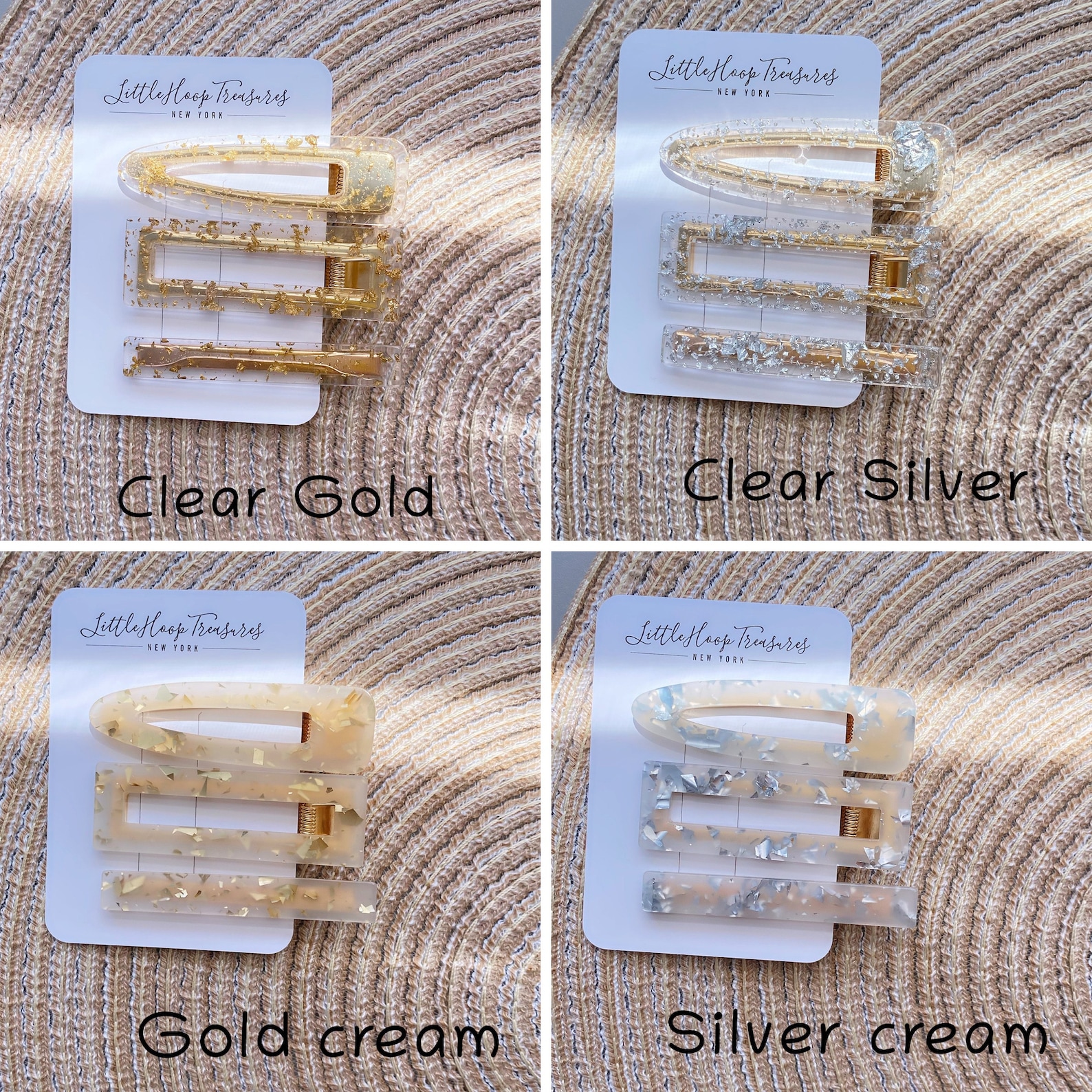 Set of Resin Hair Clips Resin Barrette Set Hairclips Set - Etsy