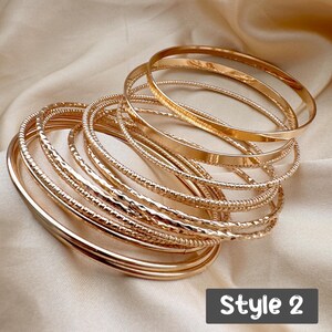 Gold Plated Women Bangle Set | Stacking Women Bangles | Gold Bracelets ...