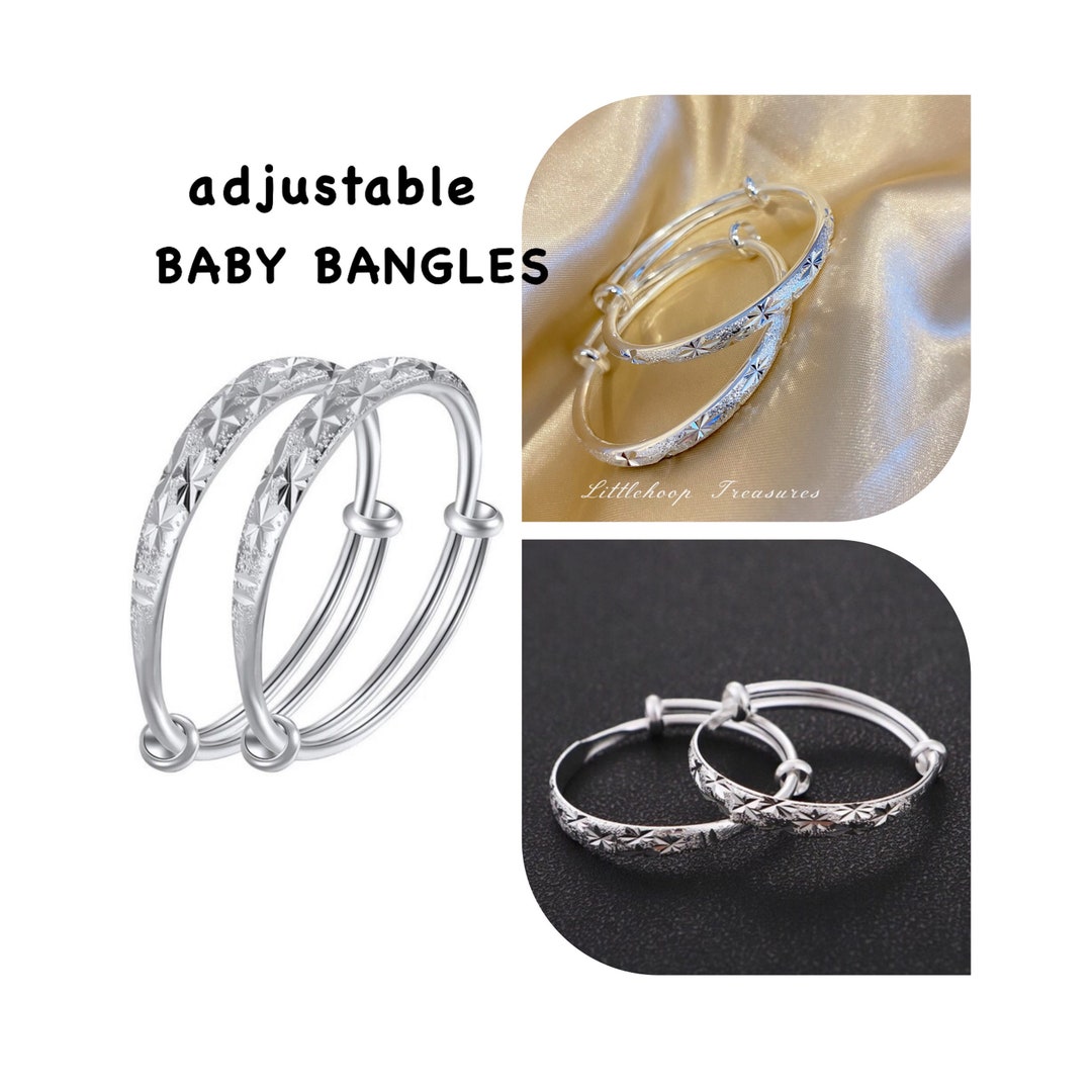 Silver Baby Bangles, Baby Bracelet, Bangle for Baby, Silver Toddler ...