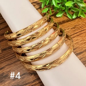2pcs Bangles, 18k Gold Plated Stackable Bangles Set for Women ...