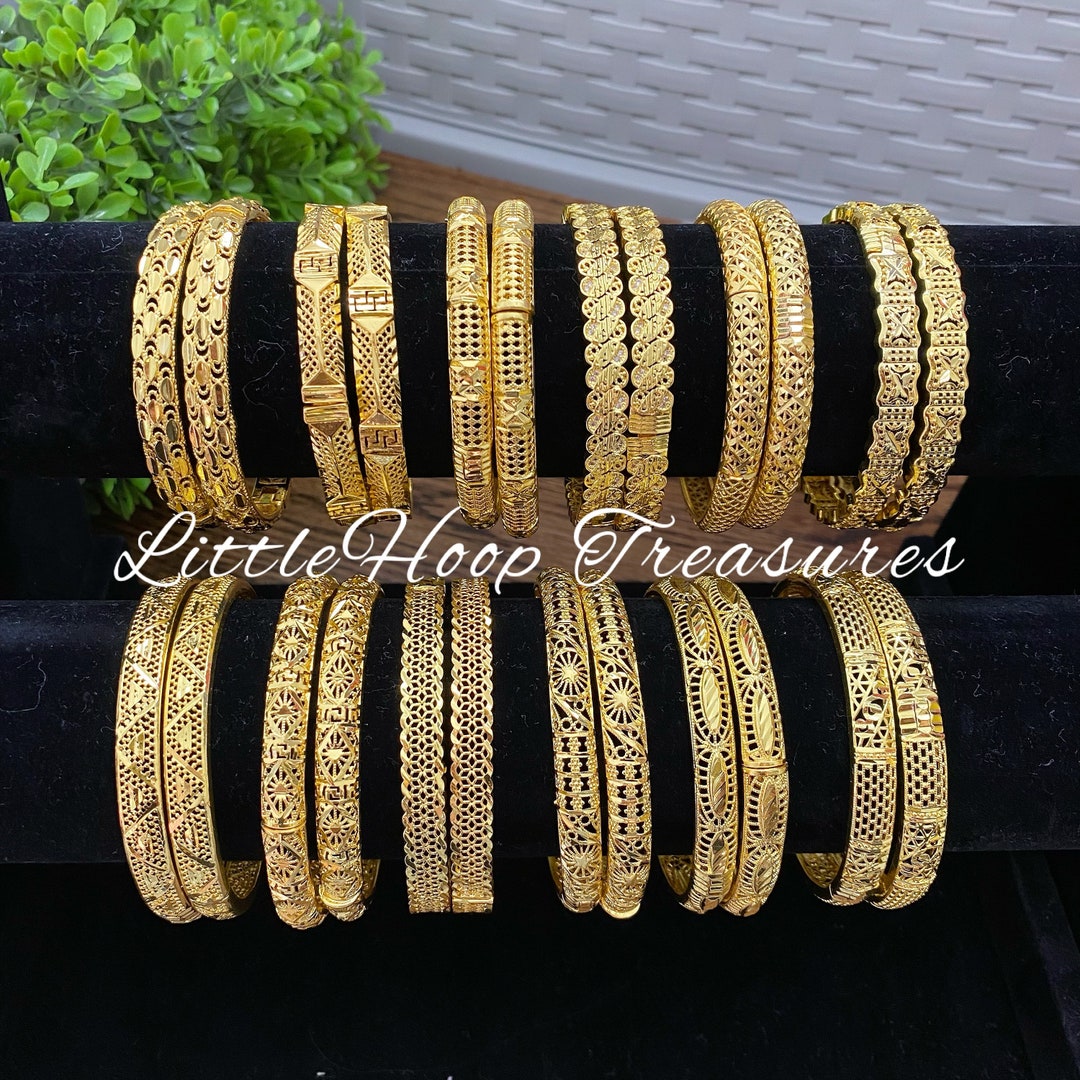 Women Gold Plated Bangles Women Gold Plated Bracelet Dubai - Etsy
