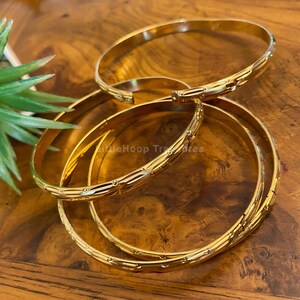 2pcs Bangles, 18k Gold Plated Stackable Bangles Set for Women ...