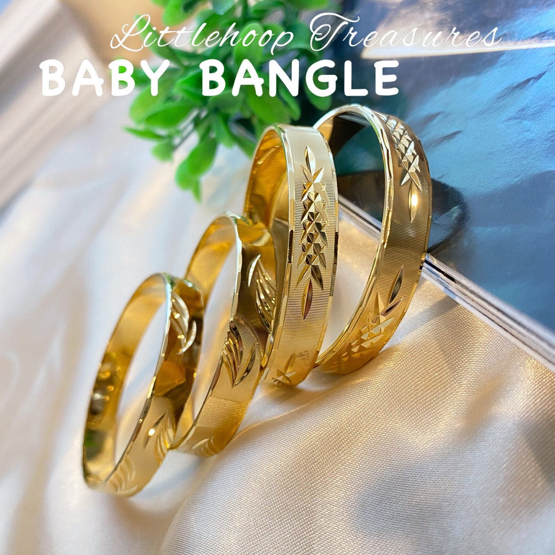 Toddler/ Baby Bangles Gold Stackable Toddler Bangle, Baby Bracelets ...