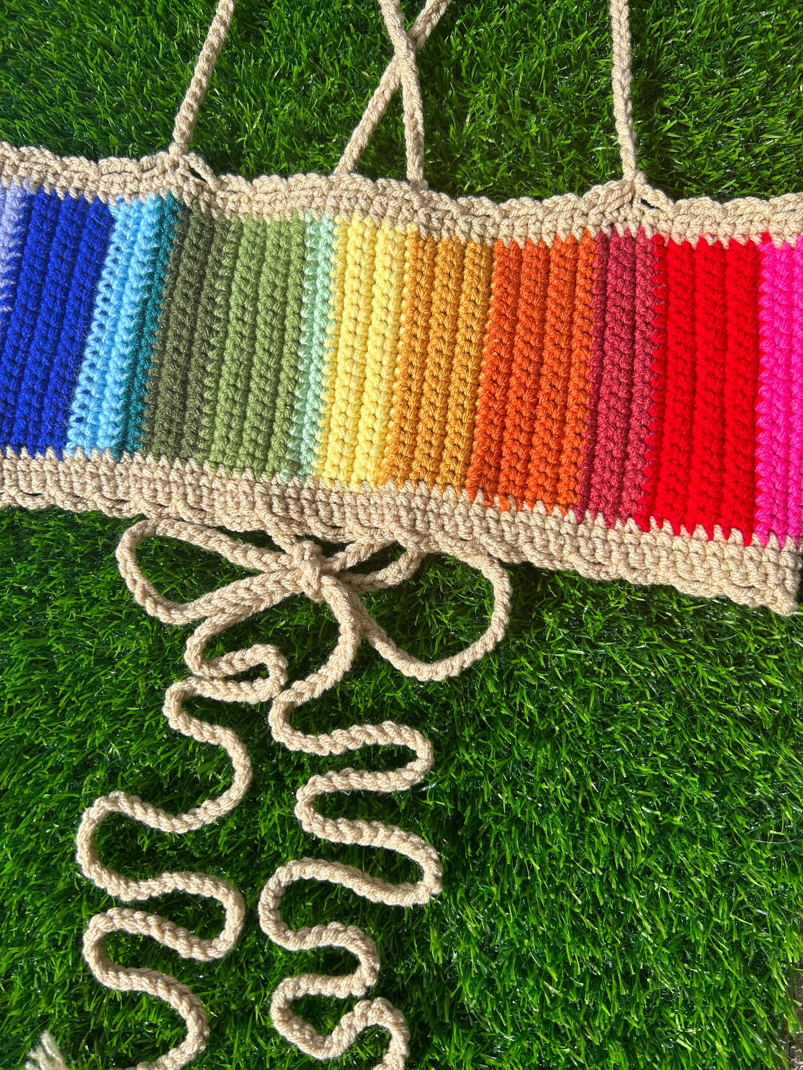 Rainbow Stripe Crochet Eco Tank - Etsy