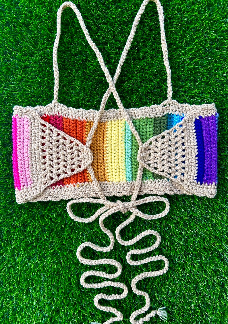 Rainbow Stripe Crochet Eco Tank - Etsy