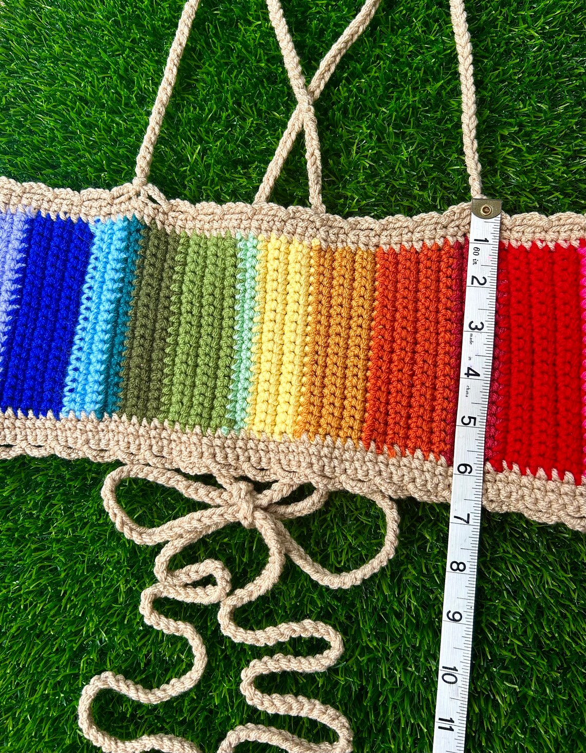 Rainbow Stripe Crochet Eco Tank - Etsy