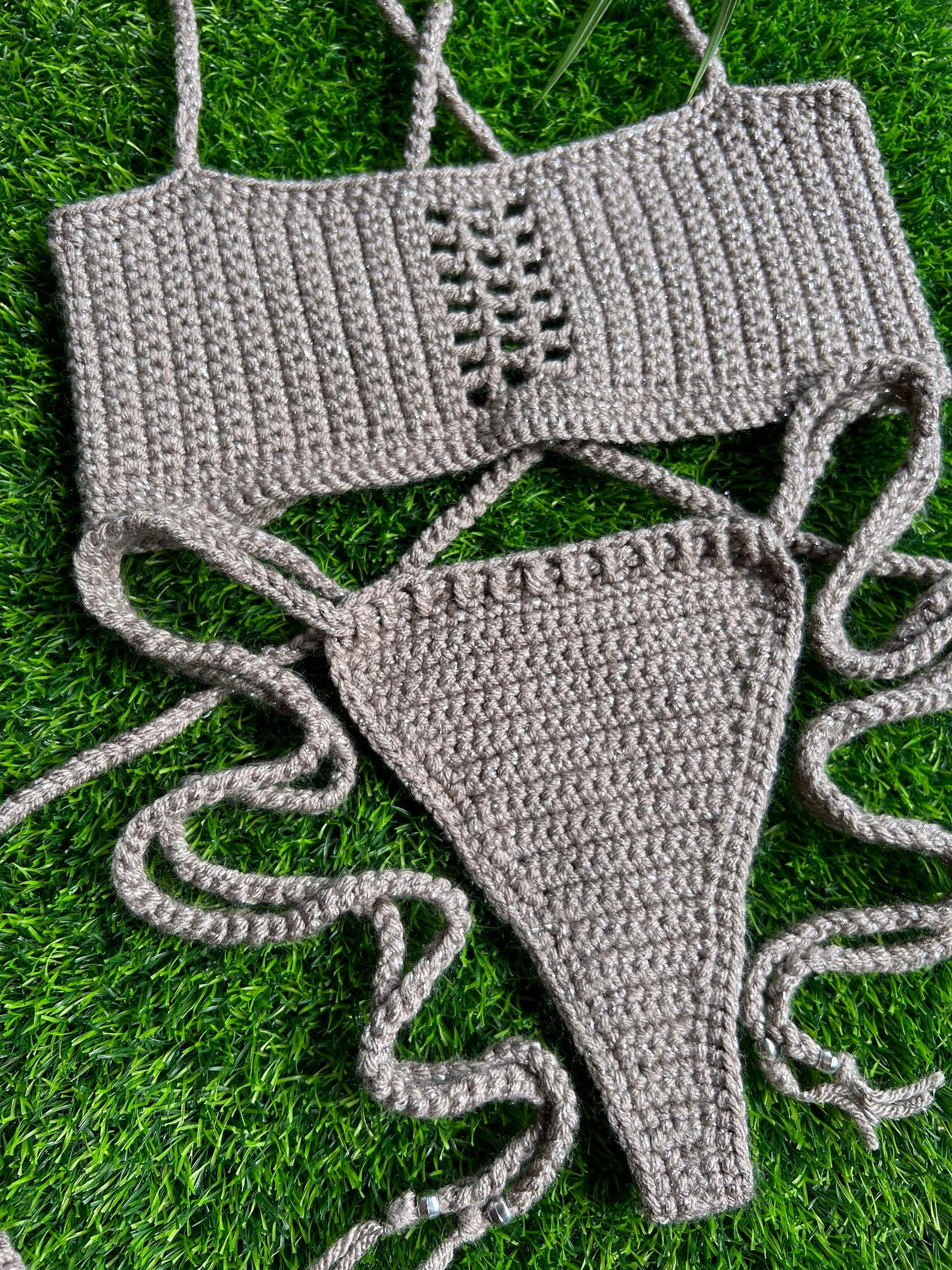 Sparkle Island Pecan Netted Eco Tank Crochet Bikini Set - Etsy