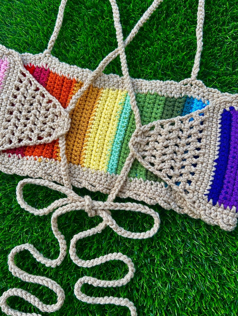 Rainbow Stripe Crochet Eco Tank - Etsy