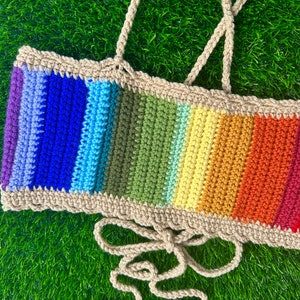 Rainbow Stripe Crochet Eco Tank - Etsy