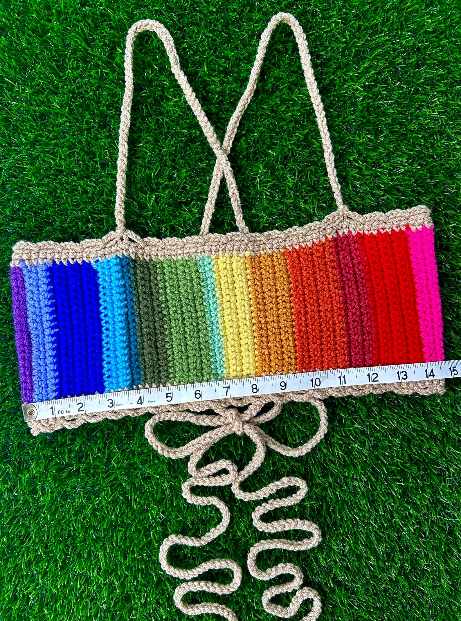 Rainbow Stripe Crochet Eco Tank - Etsy