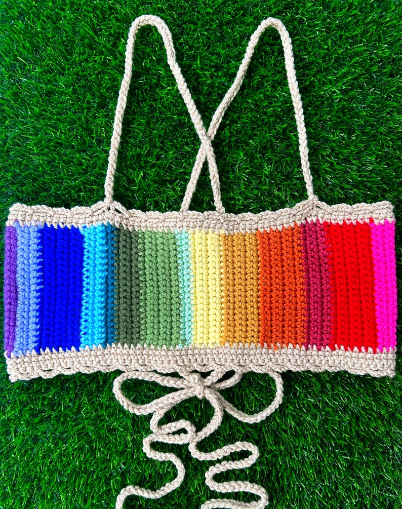 Rainbow Stripe Crochet Eco Tank - Etsy