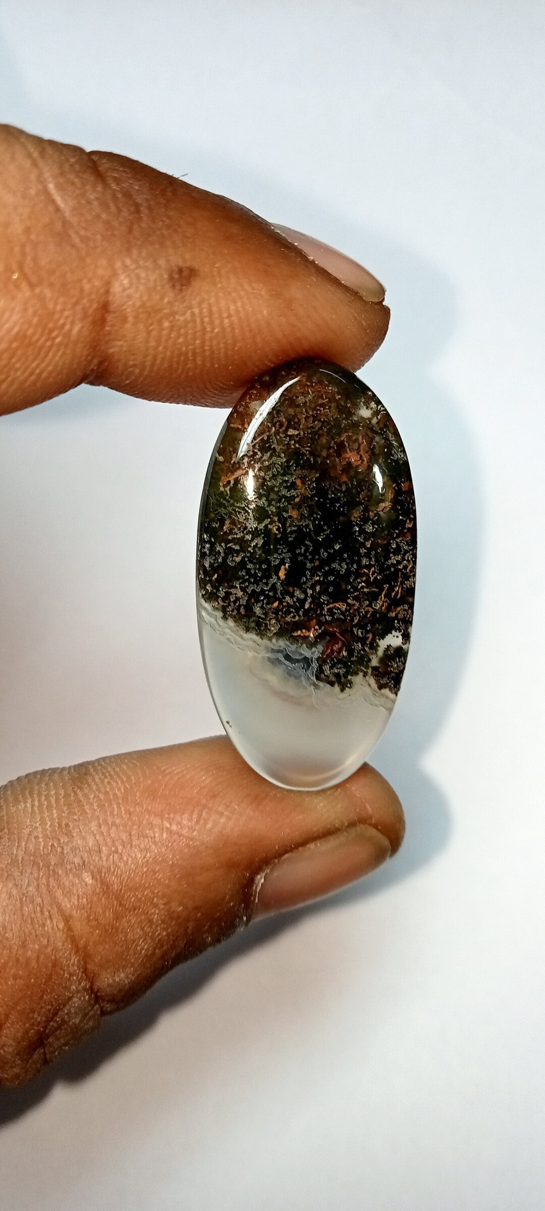Awesome Indonesian Moss Gemstone Cabochon. Healling Stone. - Etsy