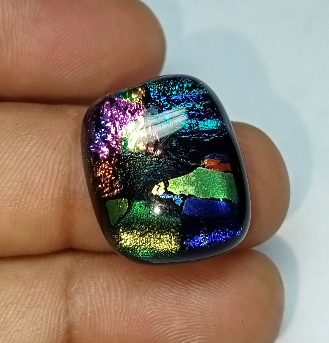 American Dichroic Glass Gemstone Cabochon. Pendant Cabochon. Rock ...