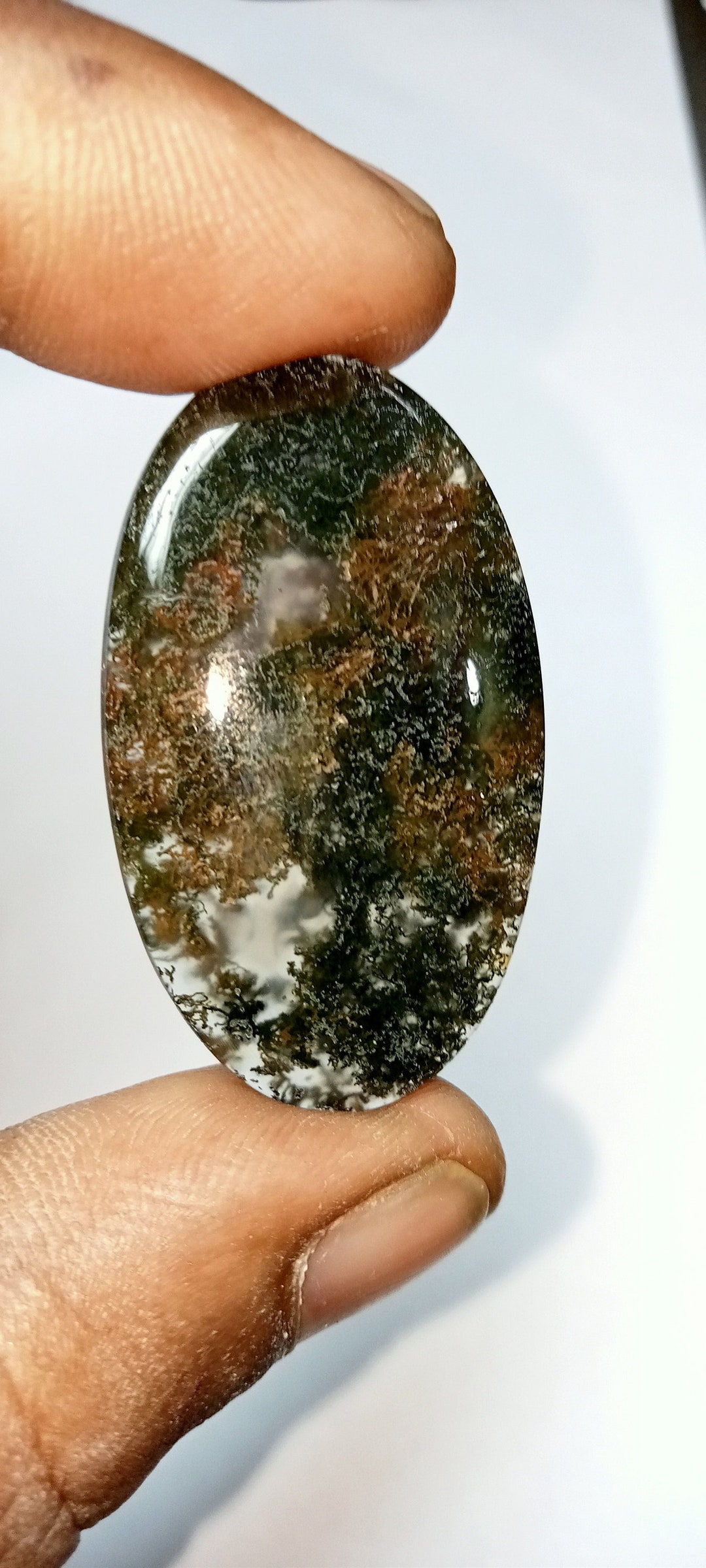 Top Quality Indonesian Moss Gemstone Cabochon. Healling Stone. Crystal ...