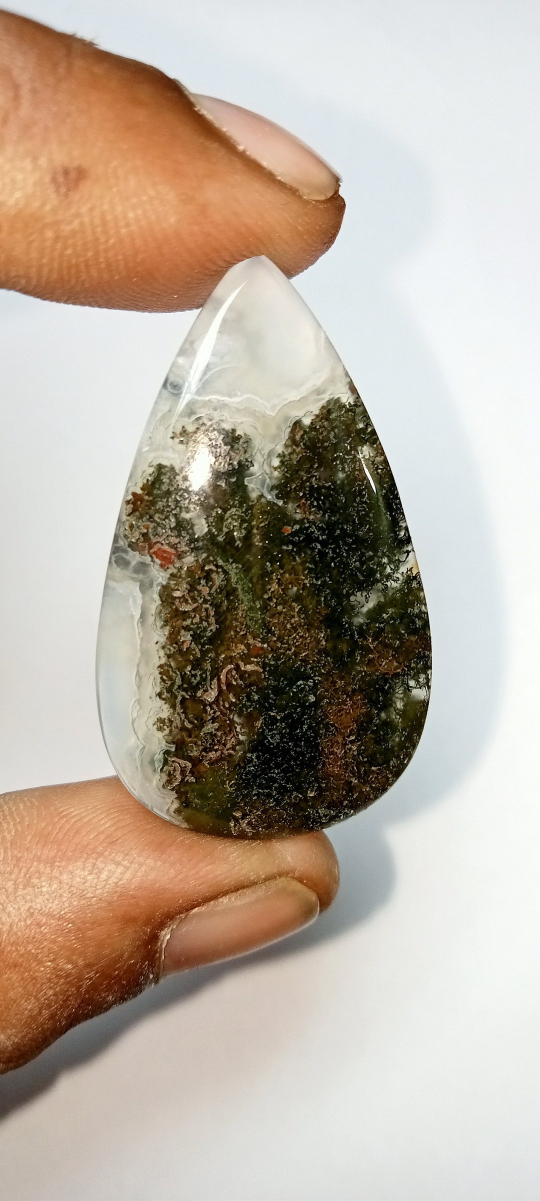 Awesome Indonesian Moss Gemstone Cabochon. Healling Stone. Crystal and ...