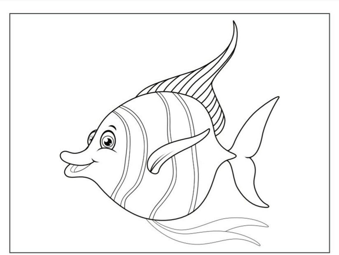 Fish Coloring Pages Fish Template 21 Printable Coloring Pages - Etsy