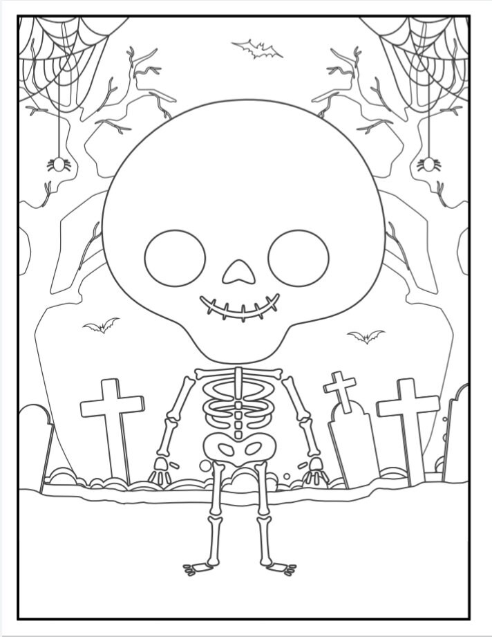 40 Halloween Coloring Pages Printable Spooky Color Pages - Etsy