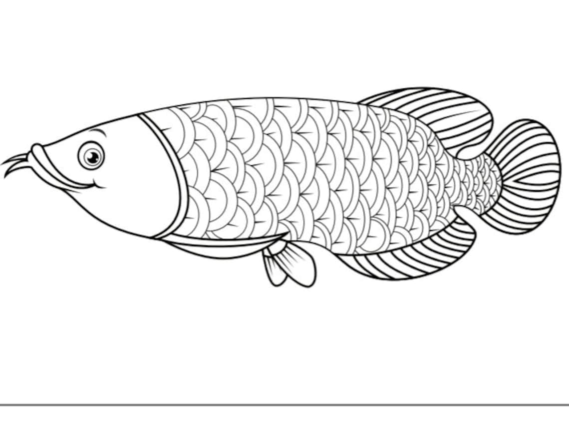 Fish Coloring Pages Fish Template 21 Printable Coloring Pages - Etsy
