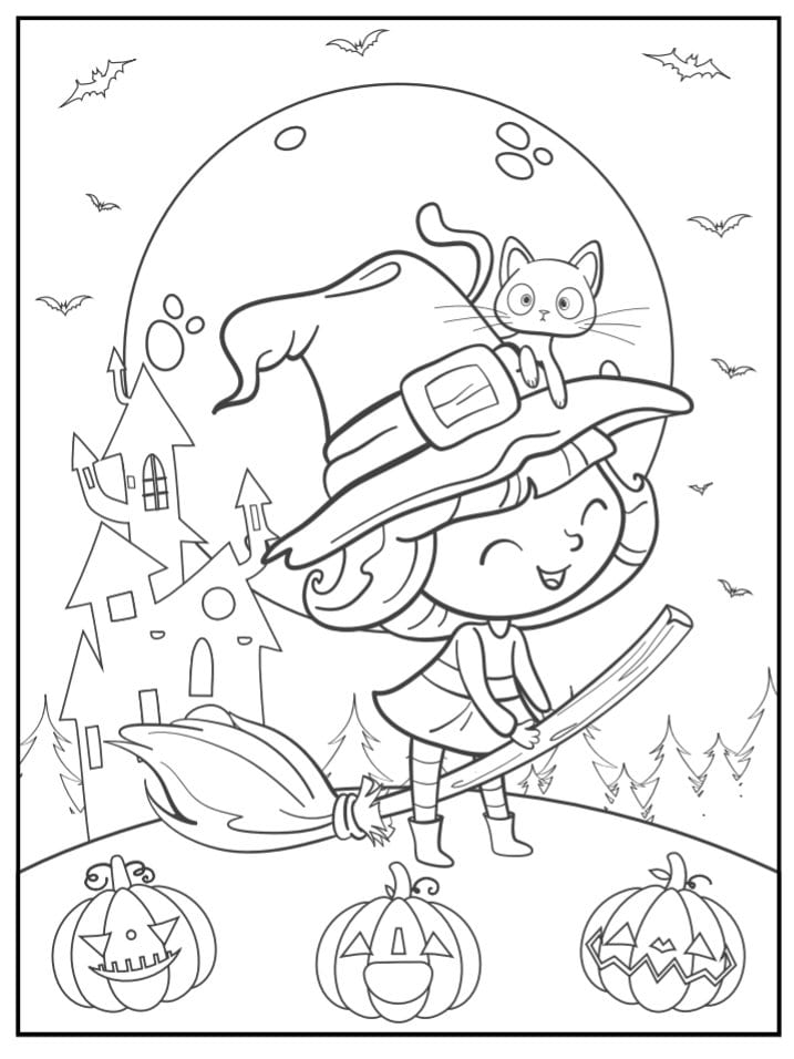 40 Halloween Coloring Pages Printable Spooky Color Pages - Etsy