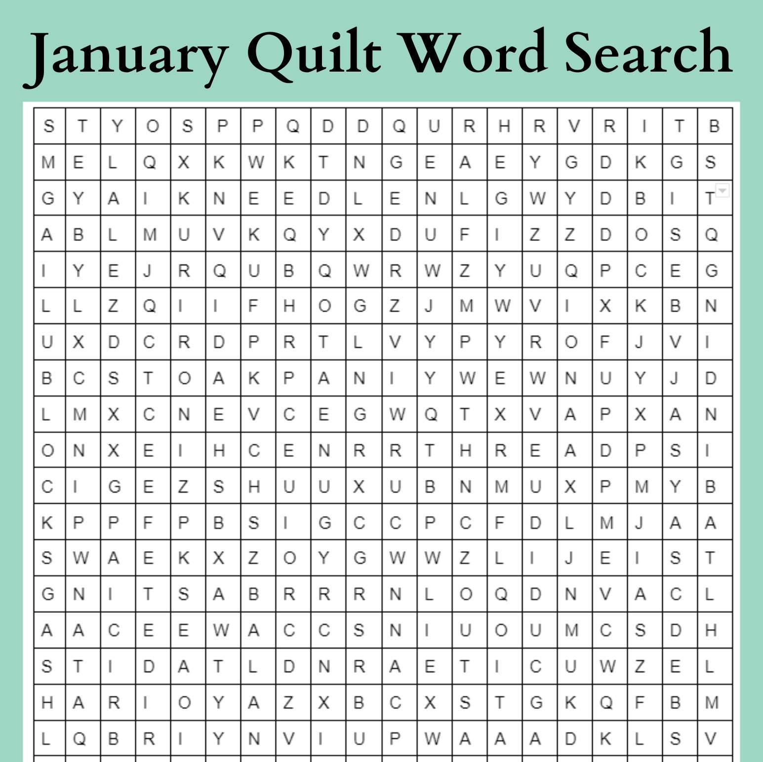 Quilting Word Search Printable, Instant Download, Print at Home for ...