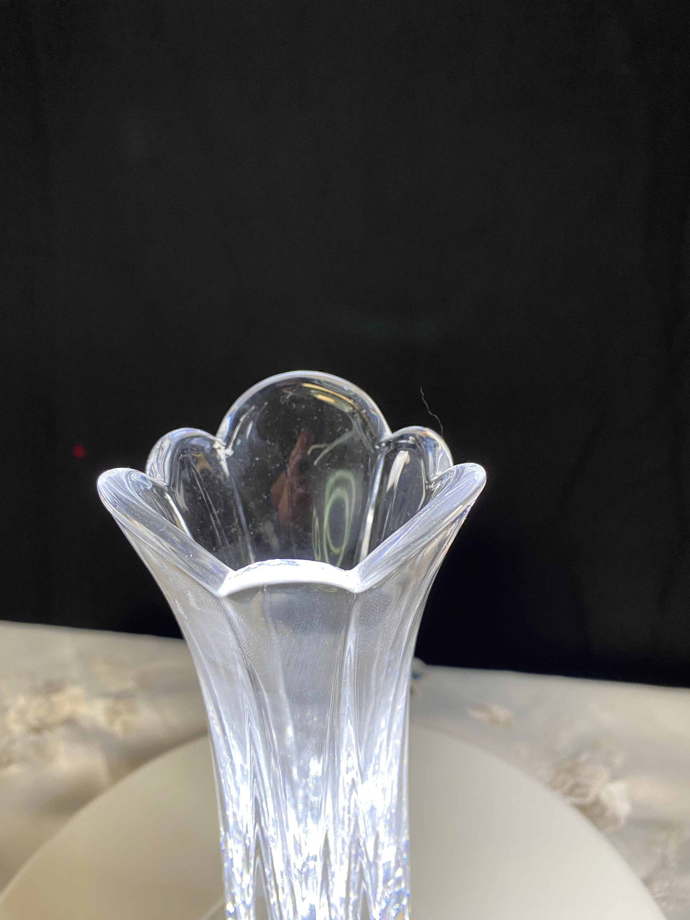 Vintage Heavy Glass Vase - Etsy